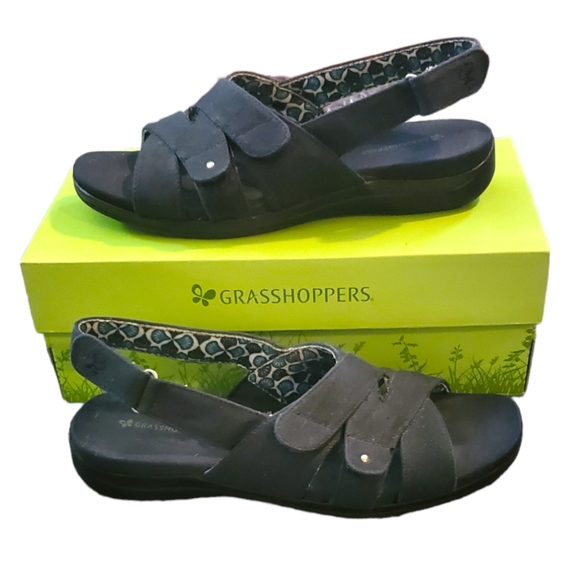 Grasshoppers | Shoes | Beachfront Navy Canvas Grasshopper Sandals Nib ...